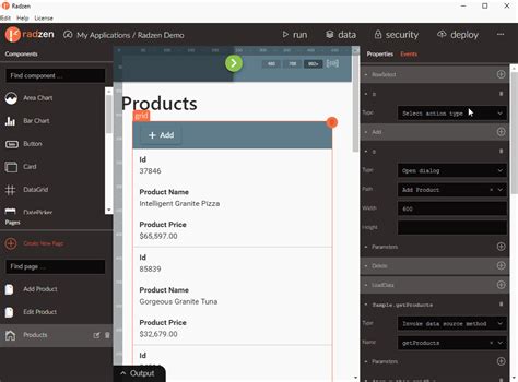 Pass Selected Item As Parameter Angular Radzen