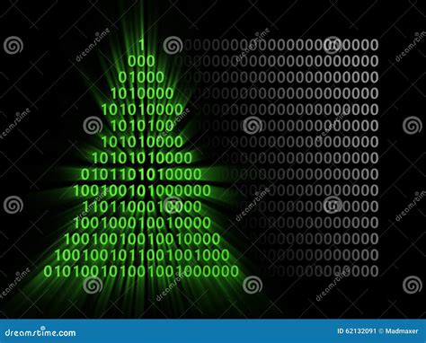 Binary Code Xmas Tree Stock Illustration Illustration Of Celebration 62132091