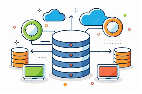 Premium Vector A Stack Of Data With A Cloud Hovering Above It