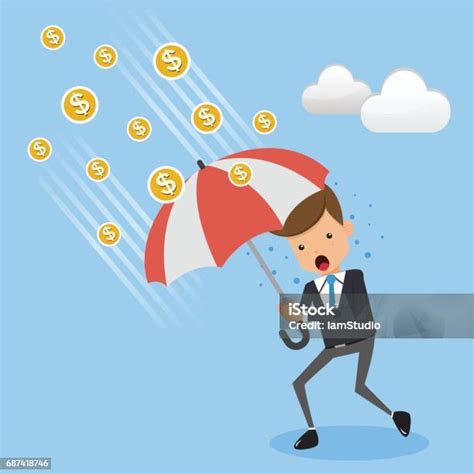 정장 착용에 비 동전 실업 가입니다 컨셉 비즈니스 벡터 일러스트 레이 션 평면 스타일입니다 개념과 주제에 대한 스톡 벡터 아트 및 기타 이미지 Istock