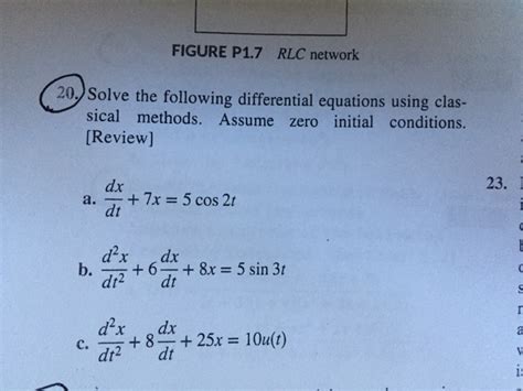 Solved Solve The Following Differential Equations Using