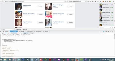 Jquery Print Facebook Friends List From Html Using Javascript Stack Overflow