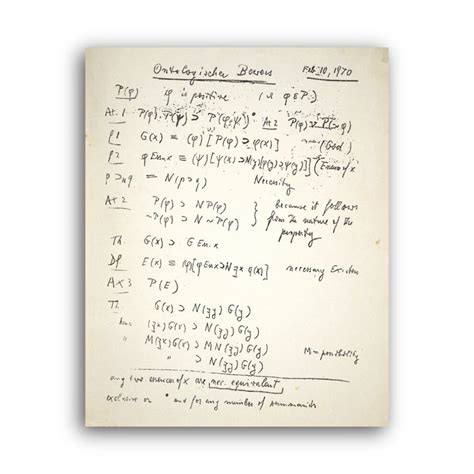 Printable Kurt Gödel Incompleteness Theorem Manuscript Logic Math Poster