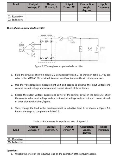 Solved Question 1 Three Phase Diode Rectifier Three Phase