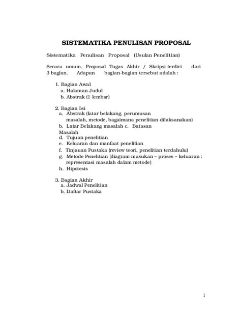 Sistematika Penulisan Proposal Penelitian Kualitatif