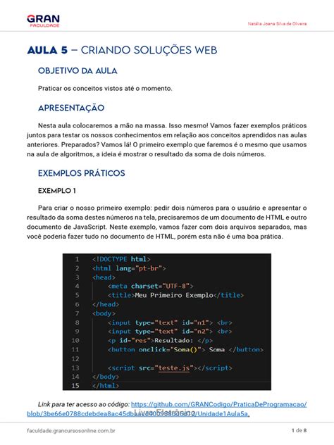 5 Apostila Criando Soluções Web Pdf Script Java Html