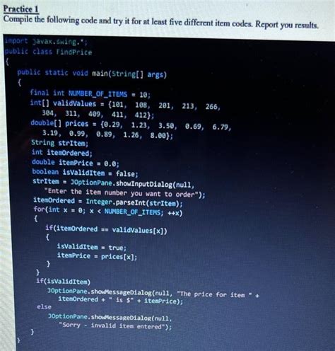 solved practice 1 compile the following code and try it for