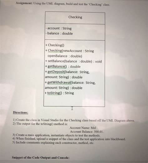 Solved Assignment Using The UML Diagram Build And Test The Chegg Com