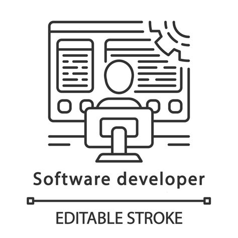 Software Developer Linear Icon Coder Software Programmer Analyst It