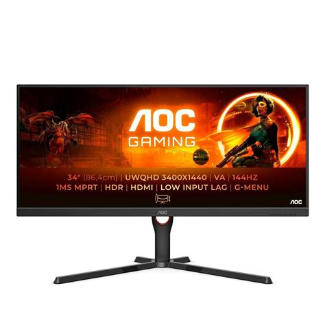 Aoc U34g3xm Va Hdr Gaming Monitor 34 Qhd 3440x1440 144hz Terrabytenet