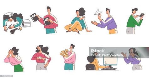 비즈니스 사람들 사무원 캐릭터 관리자 개념 격리 된 세트 컬렉션 벡터 그래픽 디자인 요소 일러스트 레이 션 개념에 대한 스톡 벡터 아트 및 기타 이미지 Istock