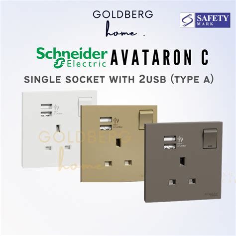 Schneider Avataron C 13a Single Socket With Usb Goldberg Home Sg