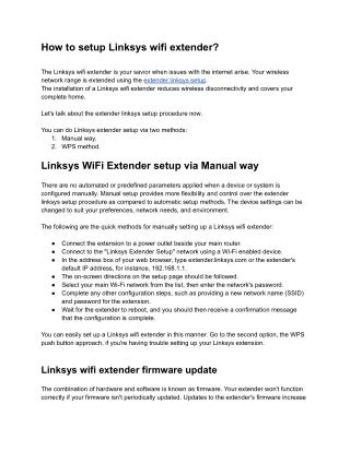 PPT How To Setup Linksys Wifi Extender PowerPoint Presentation Free Download ID 12420737