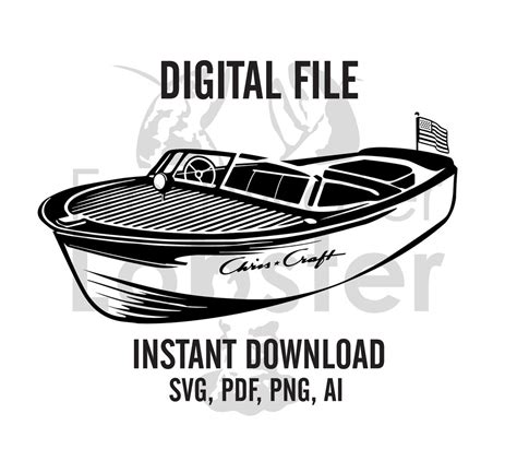 Chris Craft Sportsman Vector Image Digital Image Download Ai Svg