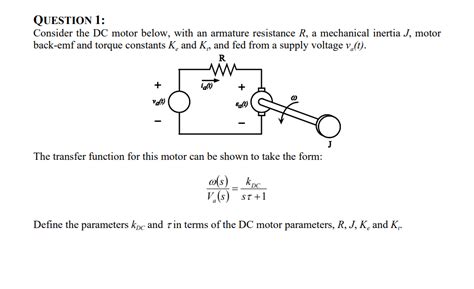 Solved QUESTION Consider The DC Motor Below With An Chegg Com