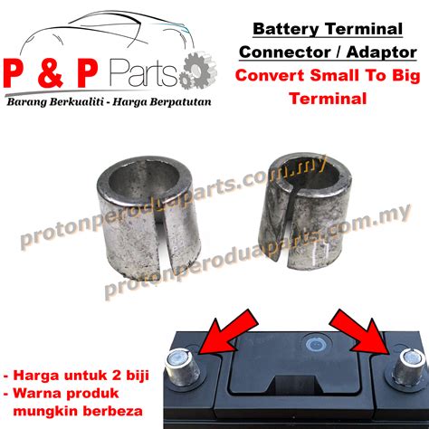 Battery Terminal Adapter Kepala Bateri Connector Converter 2 Pcs