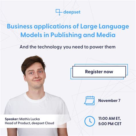 Deepset On Linkedin Webinar Business Applications Of Large Language Models In Publishing And