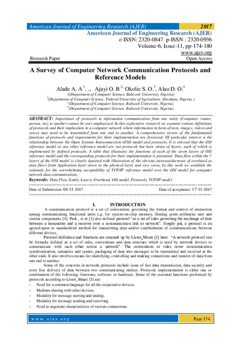 Pdf A Survey Of Computer Network Communication Protocols And Reference Models