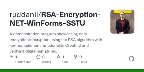 GitHub Ruddanil RSA Encryption NET WinForms SSTU A Demonstration