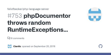 phpdocumentor throws random runtimeexceptions typeresolver failing all the time language