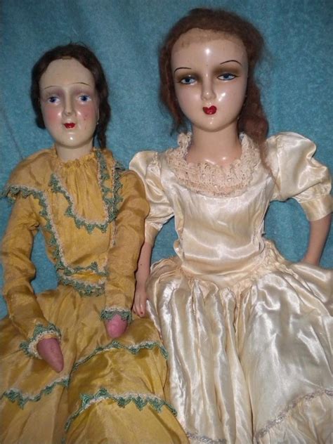 Two Antique Boudoir Bed Dolls Original Need Some Help 1887604092