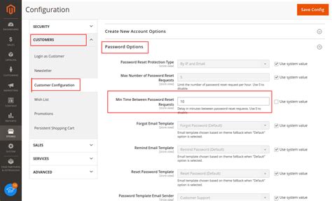 Set Password Reset Requests Between Min Time Magento2