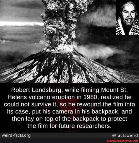 Robert Landsburg While Filming Mount St Helens Volcano Eruption In