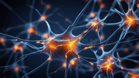 Neuron Network With Glowing Connections Representing The Brain S
