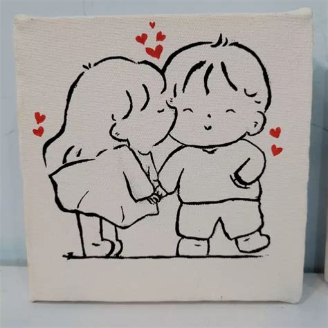 خرید و قیمت بوم نقاشی عاشقانه 10 در 10 ویژه ولنتاین از غرفه محصولات