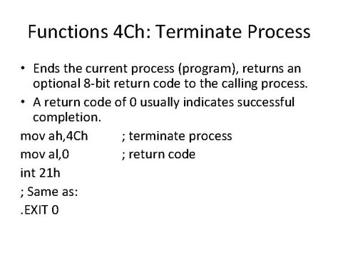 INT H Dos Input Output Instructions Objectives