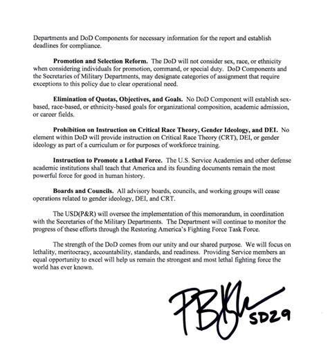 Secdef Pete Hegseths Guidance On Restoring Americas Fighting Force