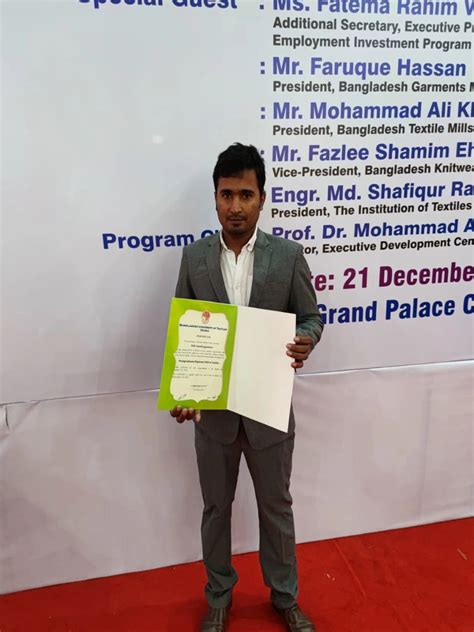 Received Pgd Certificate In Textiles From Butex Md Asaduzzaman 16 Comments