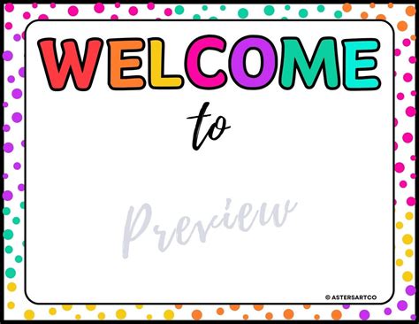 Classroom Welcome Sign Classroom Welcome Sign Poster Classroom Decor Colorful Dtty Brights Theme