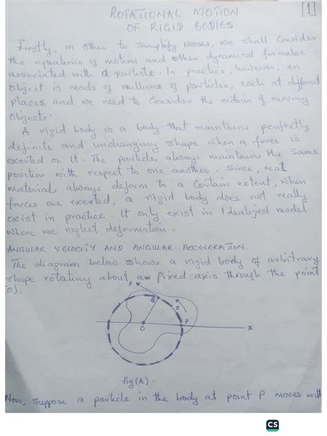 Rotational Motion Of Rigid Body Pdf