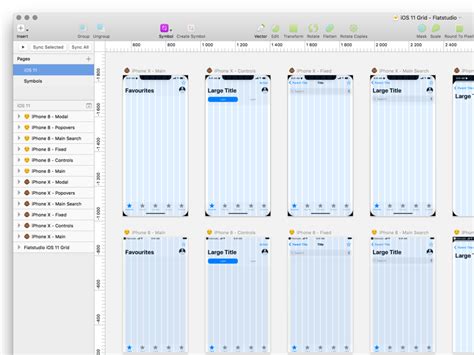 ios 11 grid template for iphone x and iphone 8 by bohdan kononets for