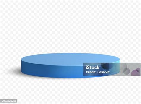 흰색 배경에 3d 사실적인 파란색 원통형 연단입니다 무대 쇼케이스 0명에 대한 스톡 벡터 아트 및 기타 이미지 0명 3차원