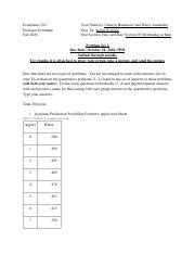Economics 103 Problem Set 3 Analysis And Solutions Course Hero