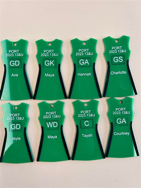 Personalised Netball Dress Keyring Etsy