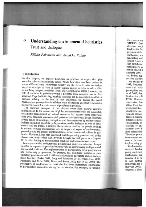 Pdf Understanding Environmental Heuristics Trust And Dialogue