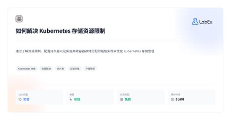 如何解决 Kubernetes 存储资源限制 Labex