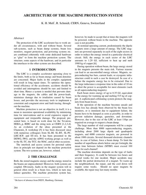 PDF Architecture Of The Machine Protection System