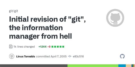 10 anos de git initial revision of git the information manager
