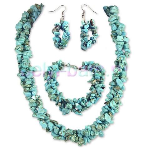 Украшения комплект Бирюза купить в интернет магазине Белый Барс Бижутерия Бусы Бирюзовое