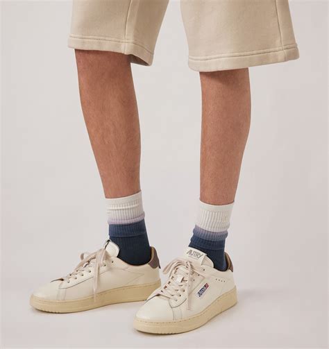 Autry Dallas Low Sneakers In Marshmallow And Morel Leather