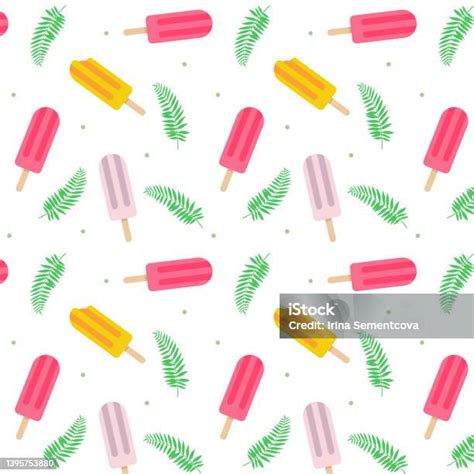 다채로운 아이스크림과 원활한 패턴 벡터 파스텔 팝시클 이음새가 없는 패턴 여름 배경은 포장지 스크랩북 및 벽지를위한 훌륭한 곳입니다 포장지 배너 직물에 적합합니다 0명에
