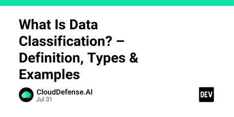What Is Data Classification Definition Types And Examples Dev Community