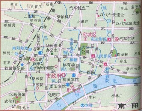南阳城区旅游地图 南阳地图库