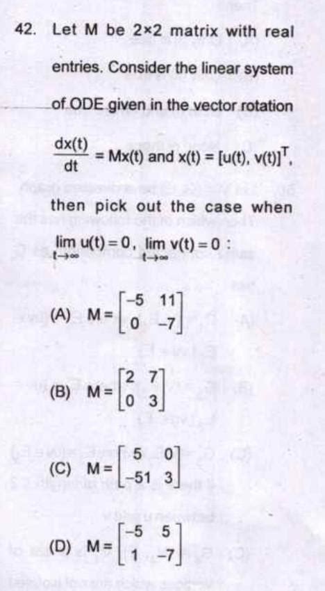 Solved Let M Be Matrix With Real Entries Consider Chegg Com