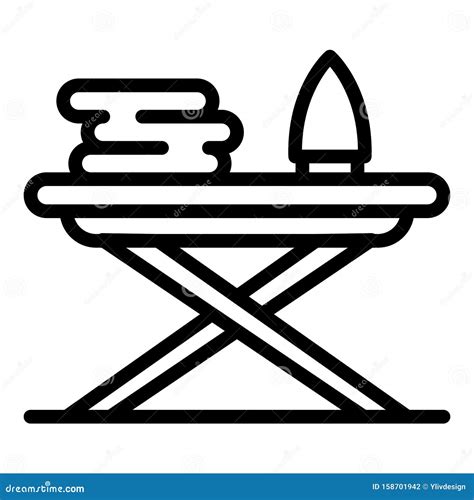 Ironing Board Icon Outline Style Stock Vector Illustration Of Iron