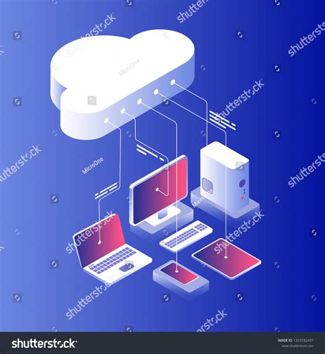 Cloud Computing Information Technology Laptop Computer Stock Vector Royalty Free 1203182497